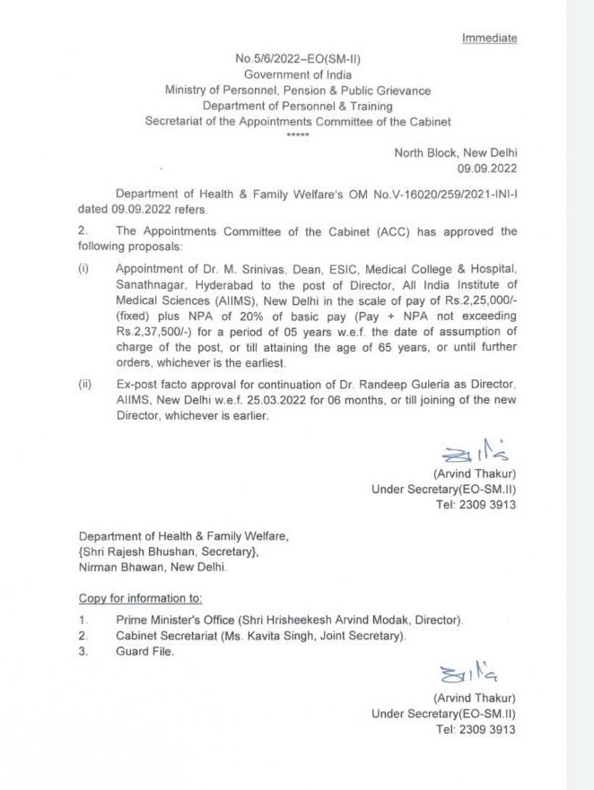 Hyderabad ESIC Hospital dean is new director of AIIMS - The South First