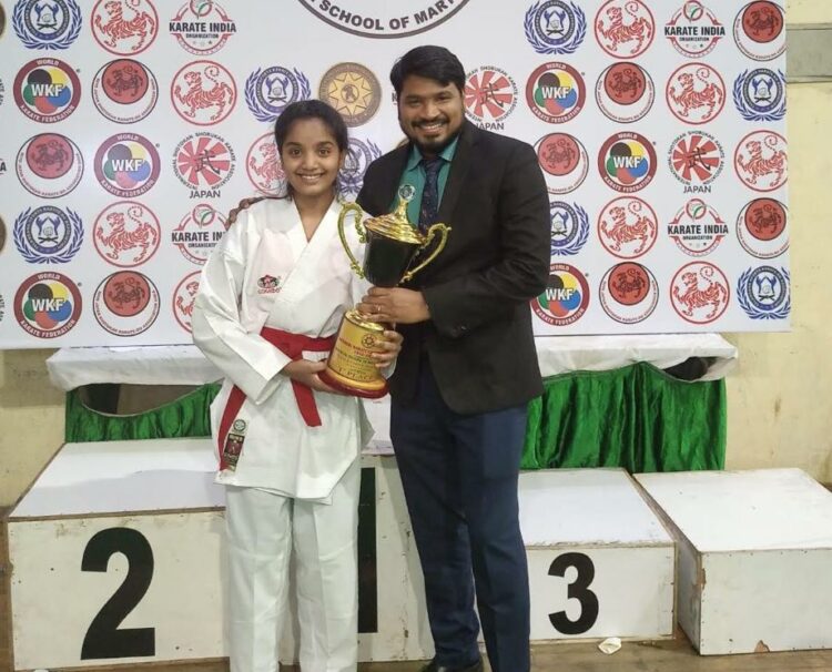India karate girl from Hyderabad Nishta Gangisetti win gold