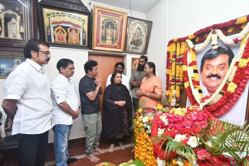 Gallery: Suriya, Dr Shiva Rajkumar visit late Vijayakanth's memorial ...