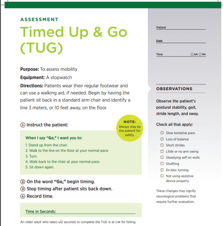 TUG test makes fall prevention among the elderly simple and effective